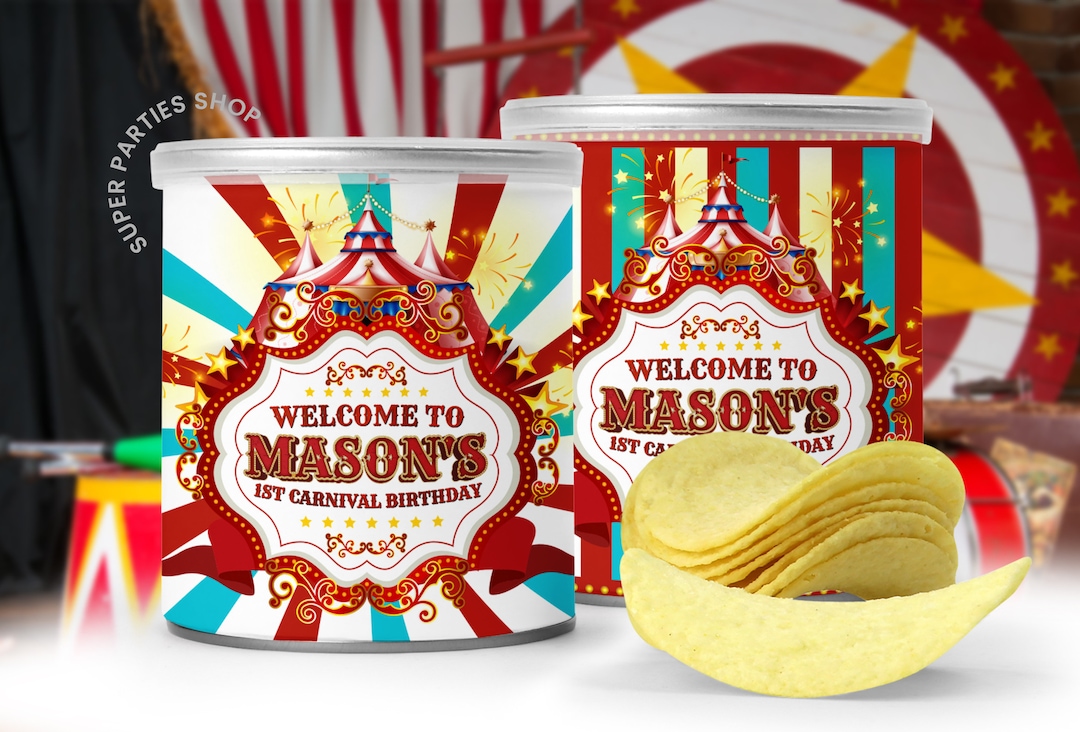 Circus Party Printable Chip Bag, Circus Tent Birthday Party Chip Bag ...