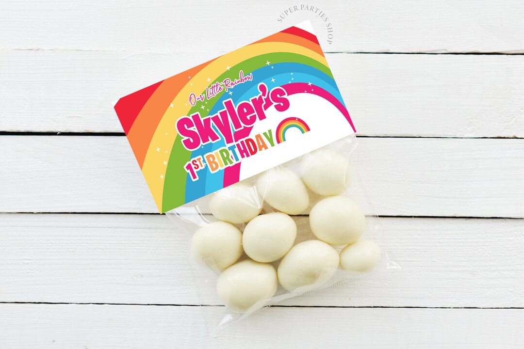 Rainbow Candy Bag Topper Printable Snack Treat Unicorn - Etsy