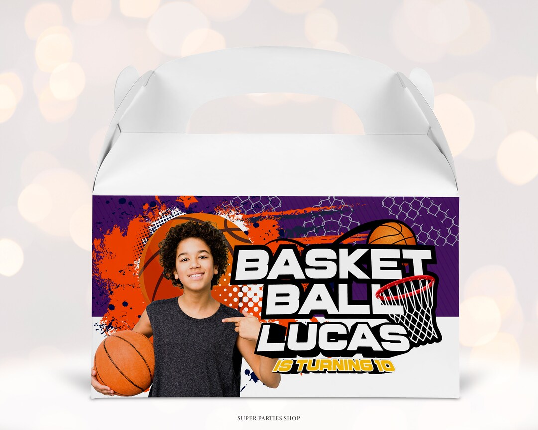 Basketball Gable Box Label PRINTABLE, Treat Box,basketball Candy Box ...