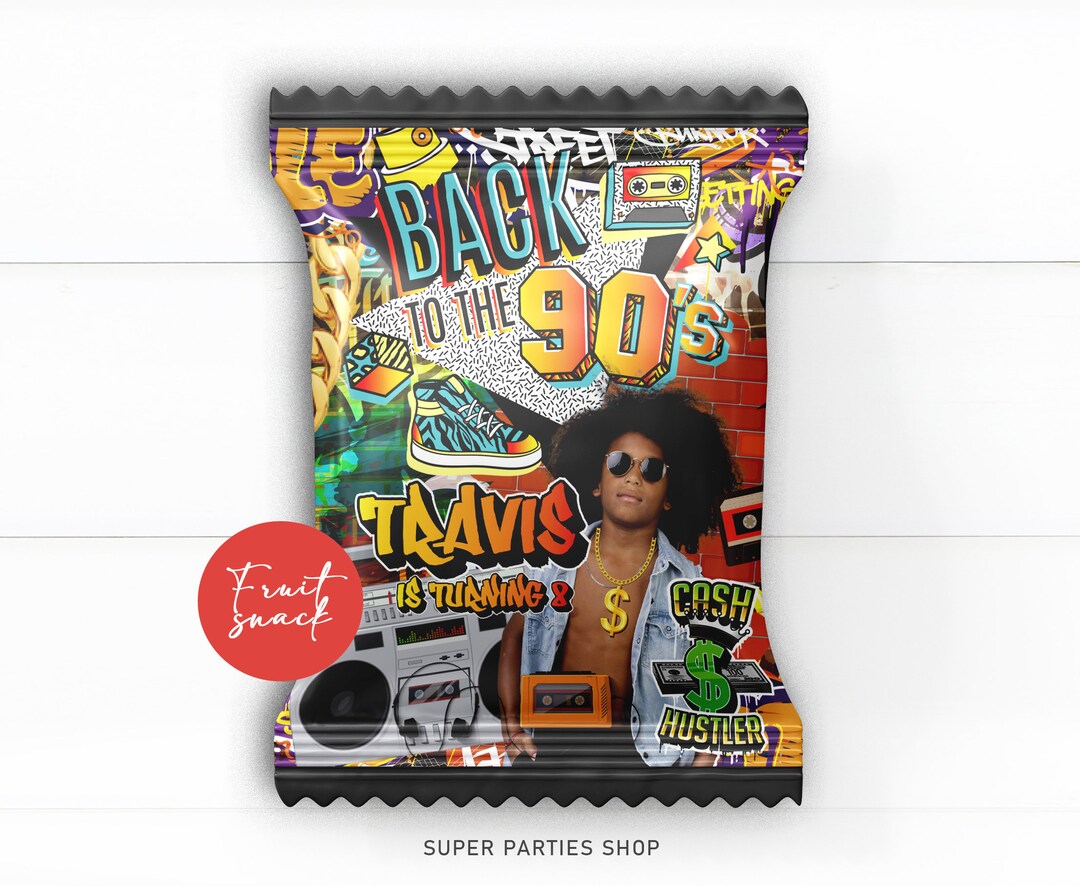 90s Printable Fruit Snack Bag, Throwback Retro, Love the 80's 90's ...