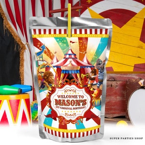 Circus Party Bundle Kit Printable, Circus Tent Birthday Party Chip Bag ...