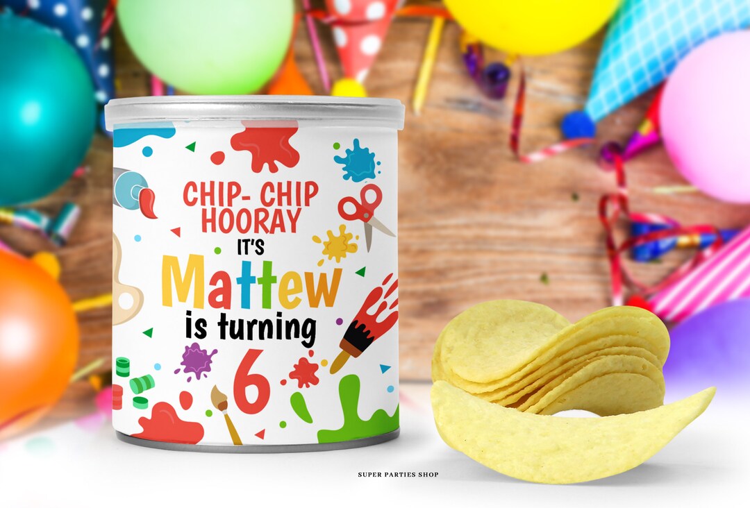Art Party Chips Can Tube Printable ,paint, Snack Treat,art Birthday ...