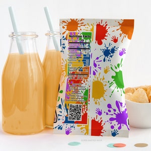 Art Party Chips Bag Printable paint Snack Treatart Birthday - Etsy