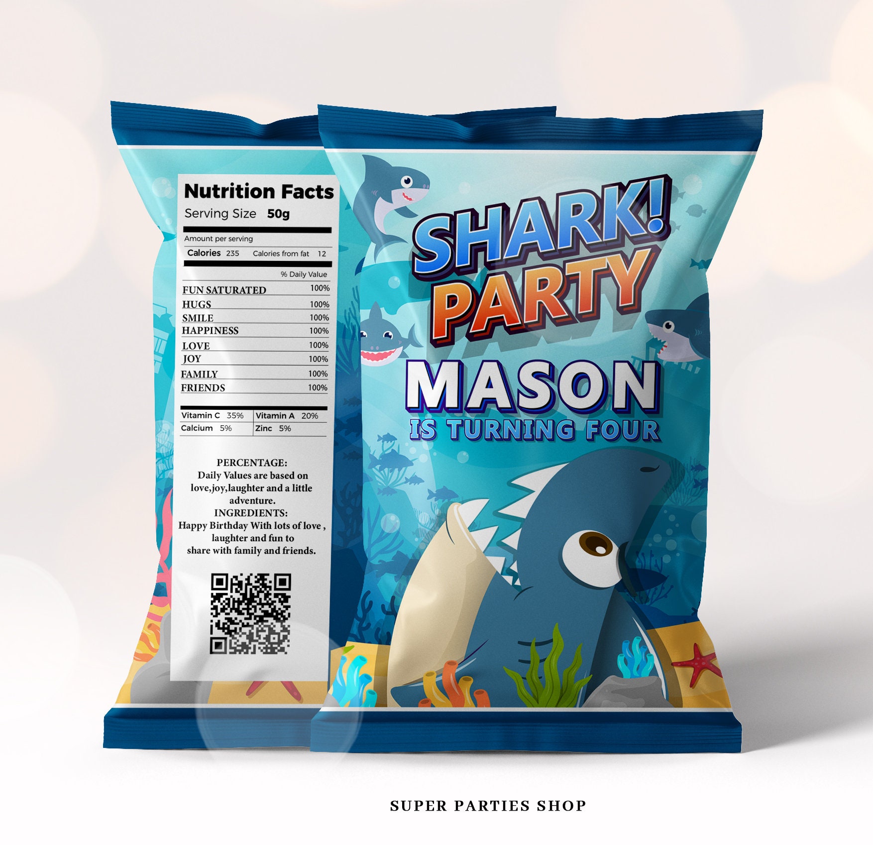 Shark Attack BUNDLE PARTY Kit Printable Shark Chip Bags - Etsy