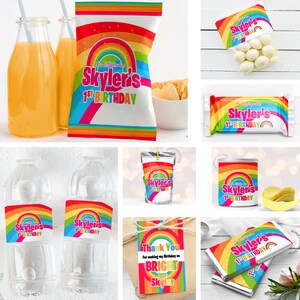 Rainbow Party Bundle Kit Printable, Snack Treat , Rainbow Magical ...
