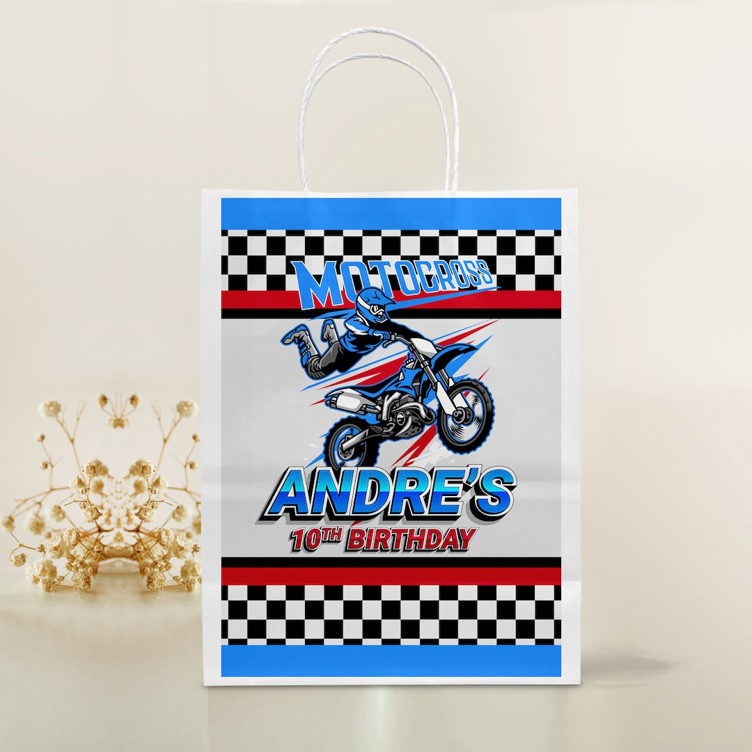 Motocross GIFT Bags Printable, Goodie Bag, Roadster Birthday, Racing ...