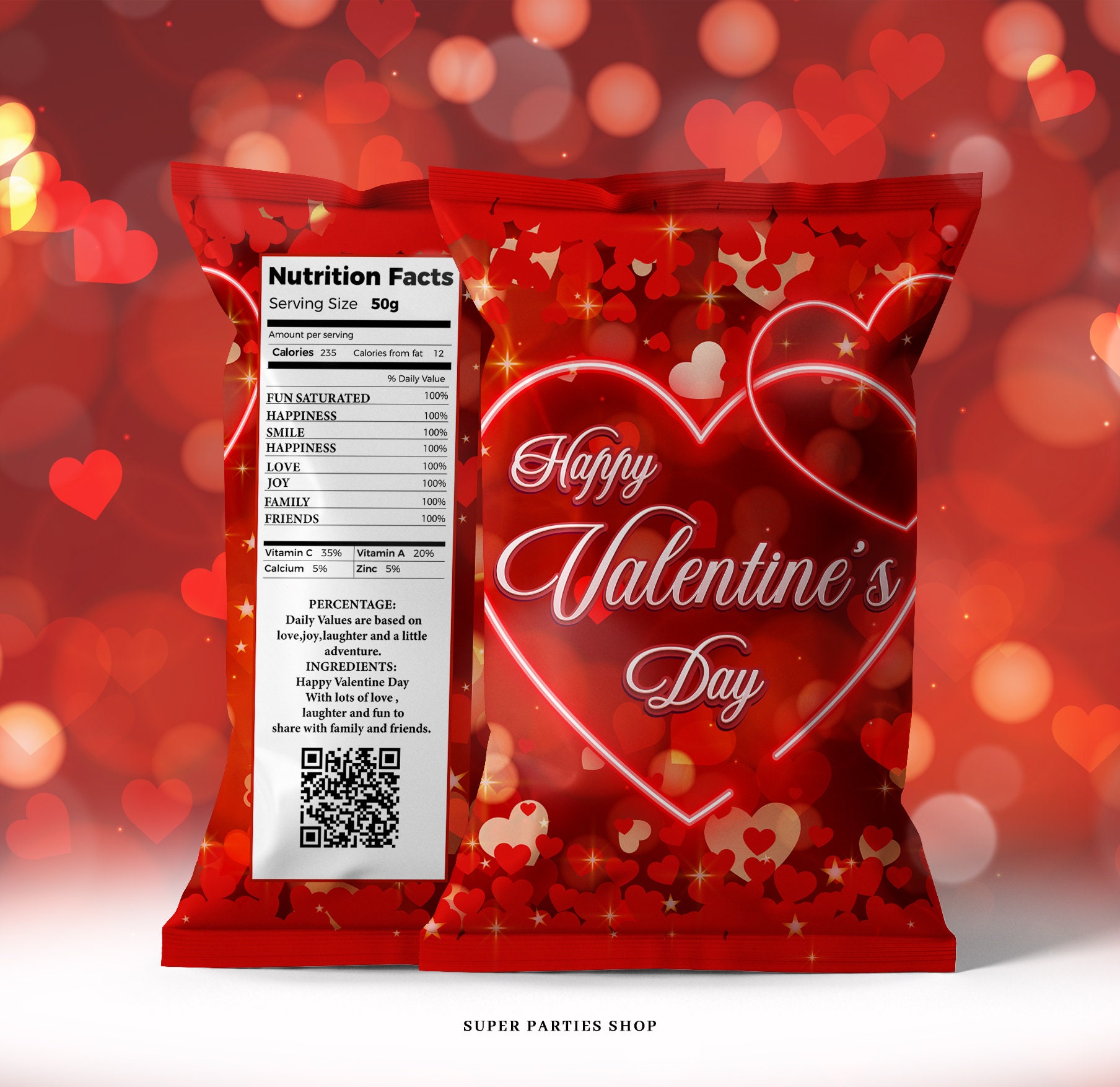 Valentine's Day Chip Bundle Labels Printable Snack Bag - Etsy