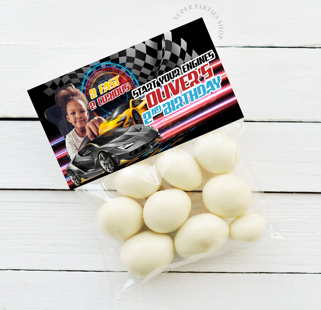 Race Cars Candy Bag Bag Topper Printable, Snack Bag, Roadster Birthday ...