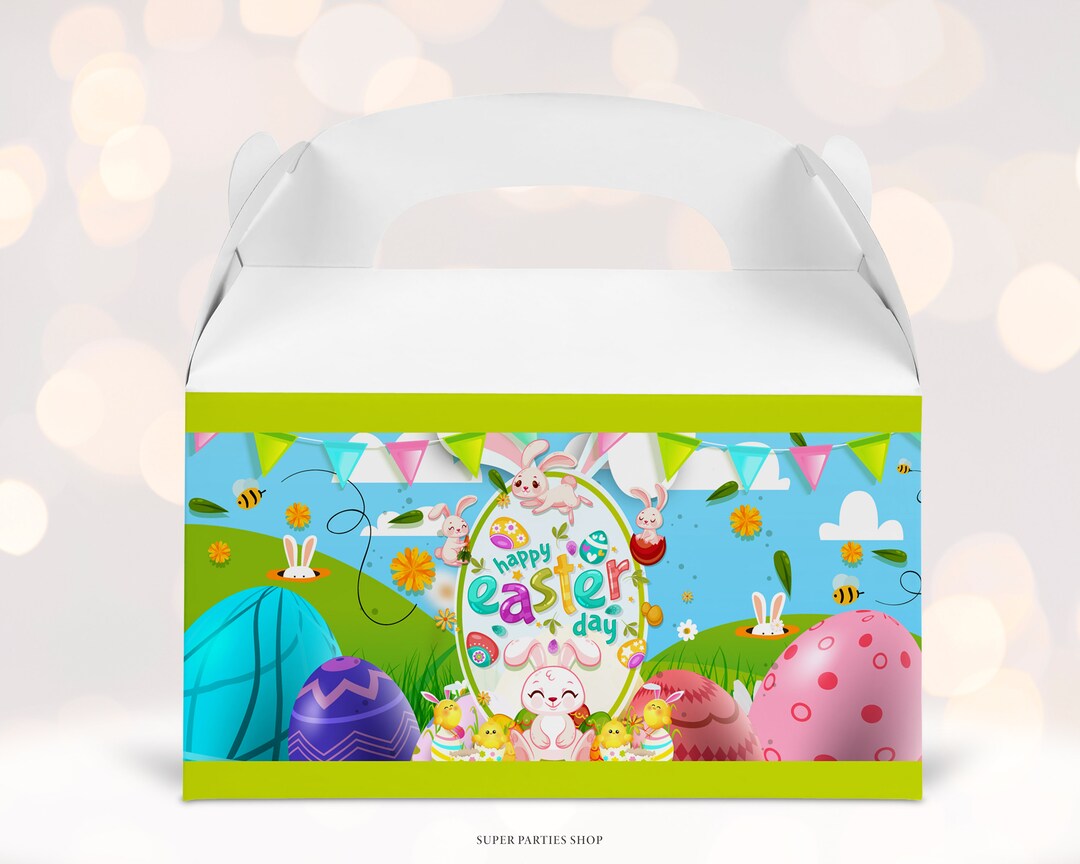 Easter Gable Box Label Digital Download Printable Template,craft Box, Basket Easter Sunday ,egg ...