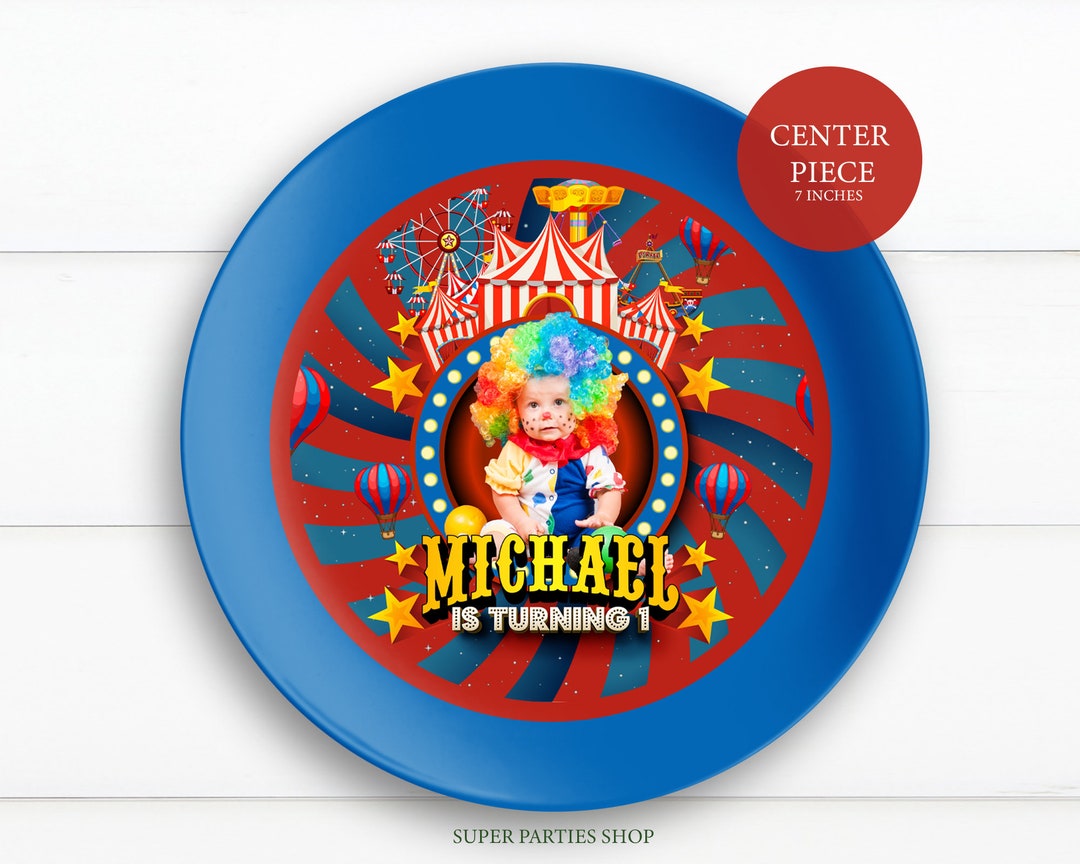 Circus Party Printable Center Piece Plate , Circus Tent Birthday Party ...