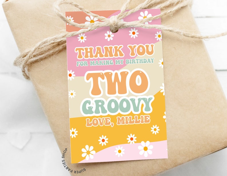 Hippie Favor Tag Labels Printable Flower Power Birthday Party - Etsy