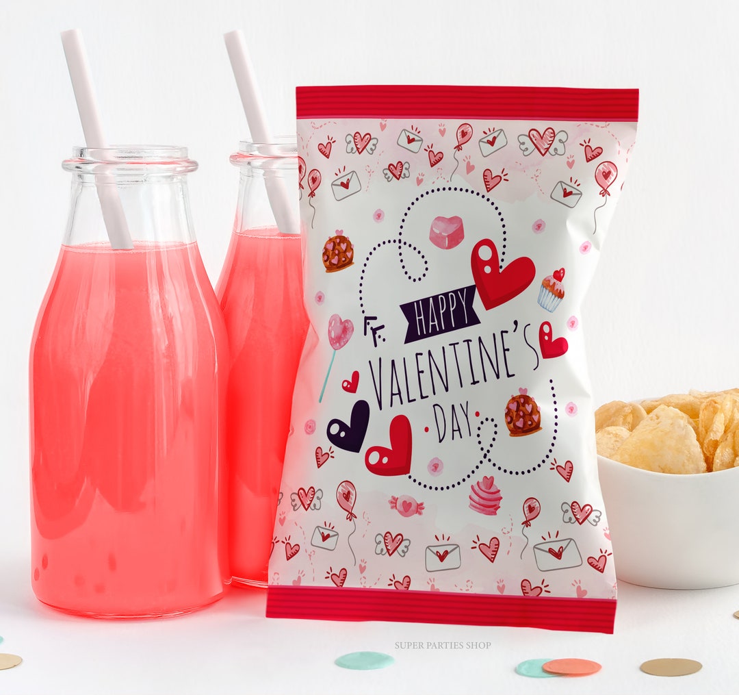 Valentine's Day Chip Bags Printable, Snack Bag , Best Friends Chip Bag ...
