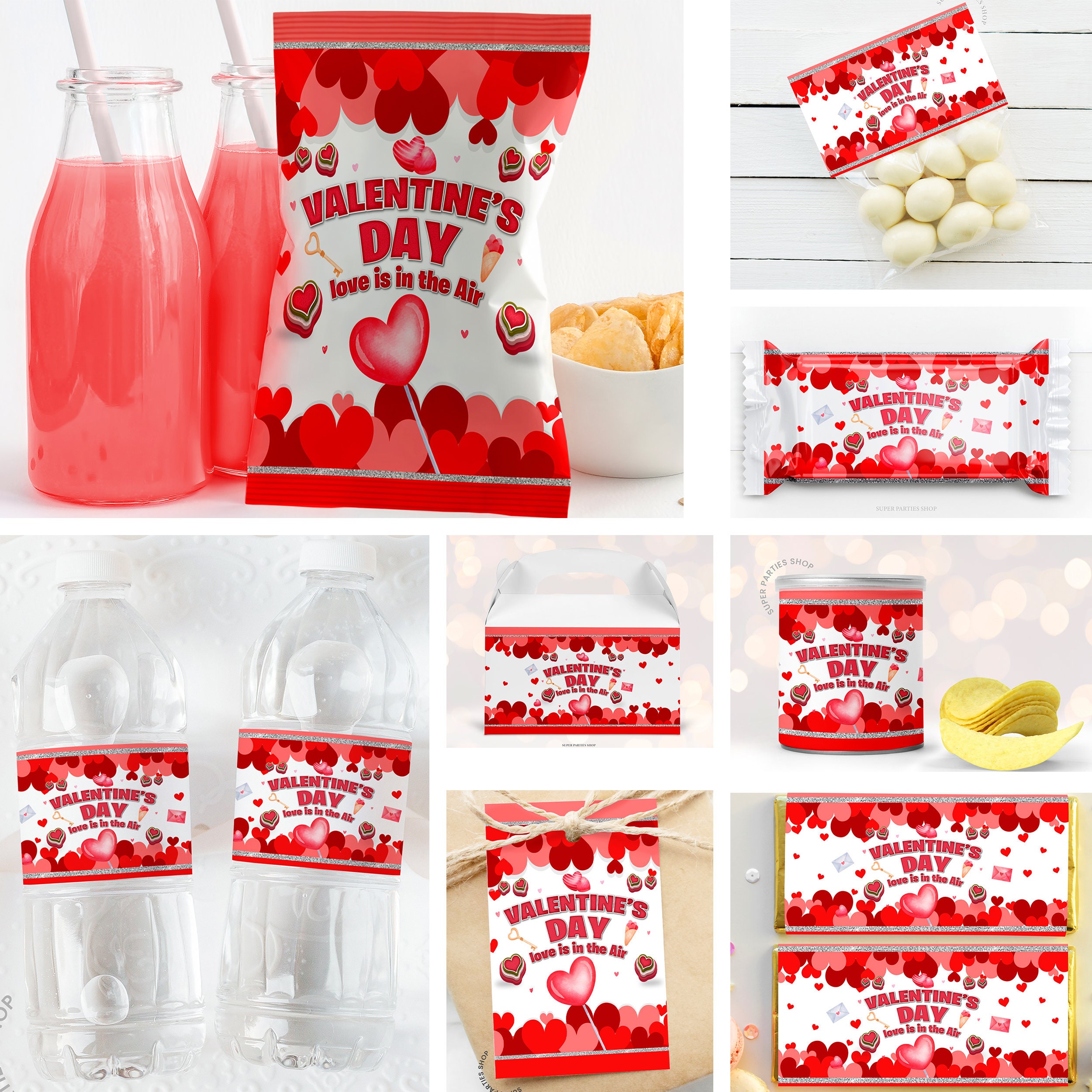 Valentine's Day Chip Bundle Labels Printable Snack Bag | Etsy