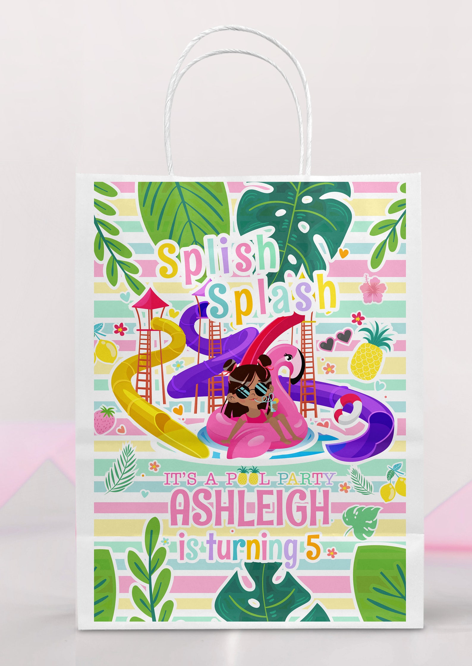 Pool Party Gift Bag Label Printable Pool Birthday Supplies - Etsy