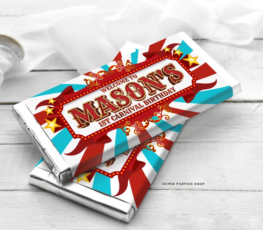 Circus Candy Bar 1.55oz PRINTABLE Treats Circus Tent Birthday Party ...