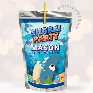 Shark Attack BUNDLE PARTY Kit Printable Shark Chip Bags Shark Party ...