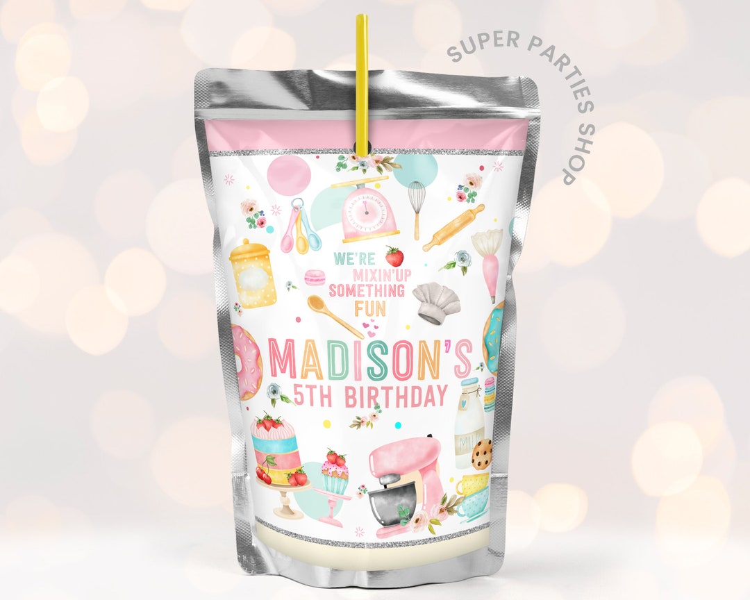 Baking Party Capri Sun Label Printable Cupcake Party - Etsy