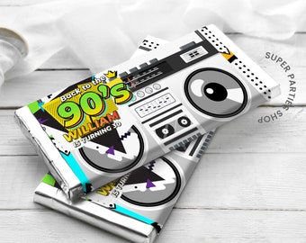 90s Printable Candy Bar Wrapper 1.55 Oz, Dj Mixer, PRINTABLE, Throwback ...