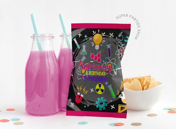 Mad Science Chip Bag Printable Science Birthday Scientist - Etsy