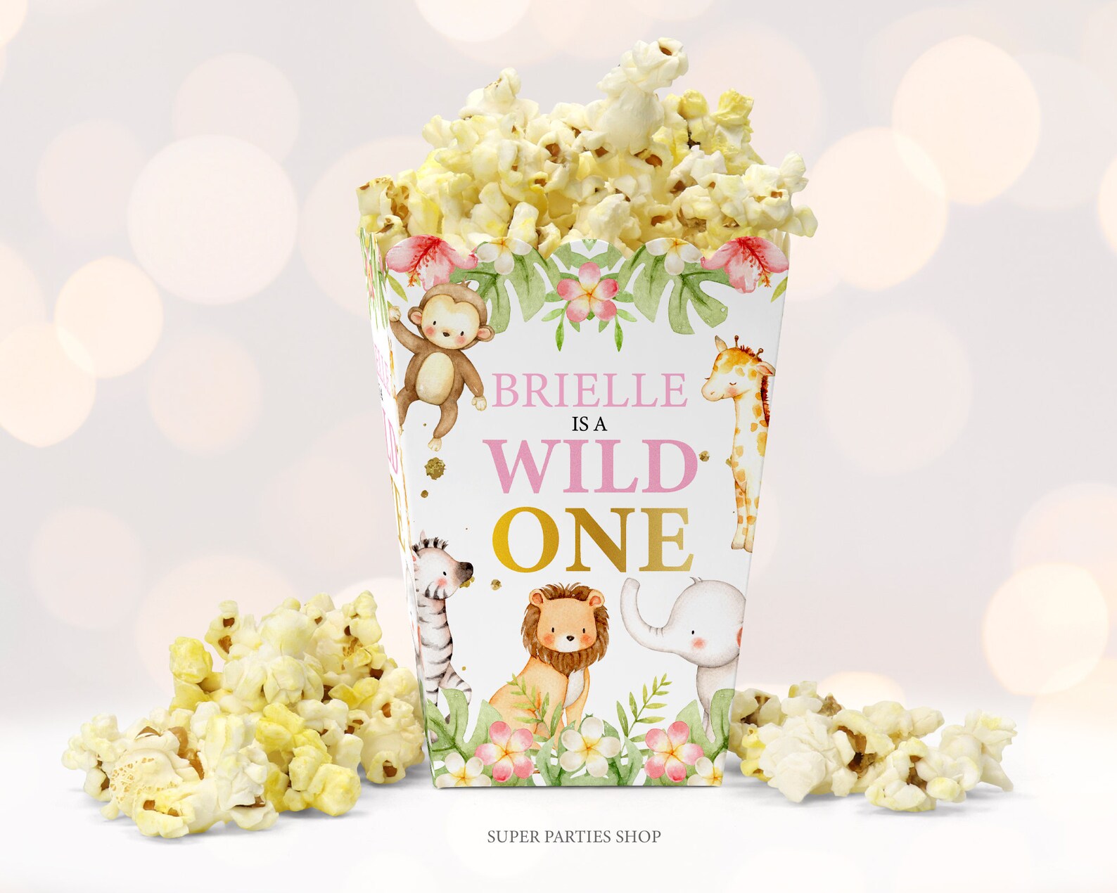 Jungle Popcorn Box Printable Snack Box Safari Wild two | Etsy