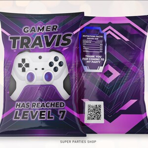 Gamer Bundle Package Printable, Custom Chip Bags, Gamer Birthday, Video ...