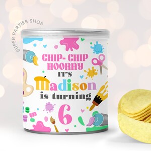 Art Party Chips Can Tube Printable ,paint, Snack Treat,art Birthday ...