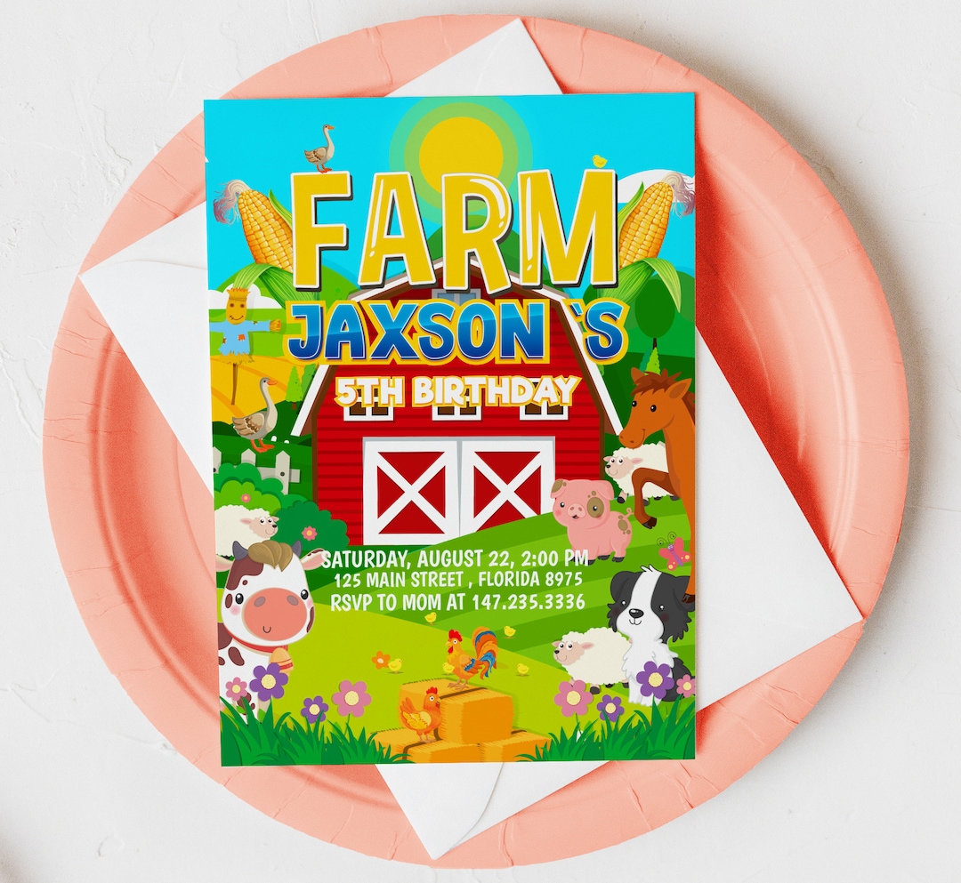 Farmer Invitation Printable , Farm Birthday Invitation, Farmer Birthday ...