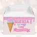 Ice Cream GABLE Box Label Printable Snack Treat Ice Cream - Etsy