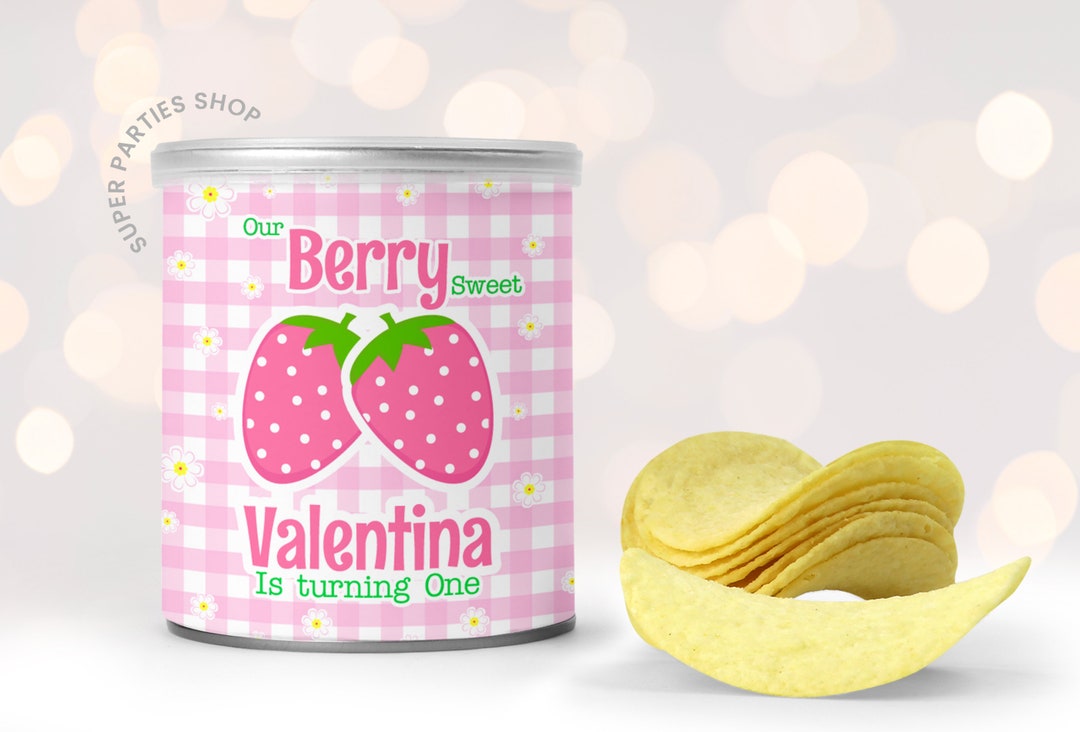 Strawberry Printable Potatoes Chip Tub, Snack Can, Fruits Tropical ...