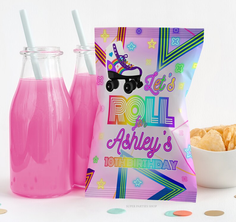 Roller Skate Party Bundle Printable Labels Roller Skates - Etsy