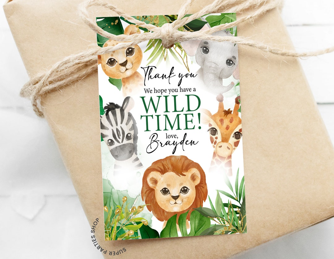 Safari Favor Tag Printable Gift Label Wild One Wild Two - Etsy