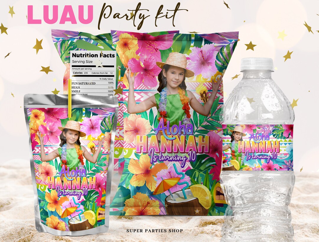 Luau Bundle Kit Printable, Aloha Favors, Tropical Party Favor,hawaiian ...