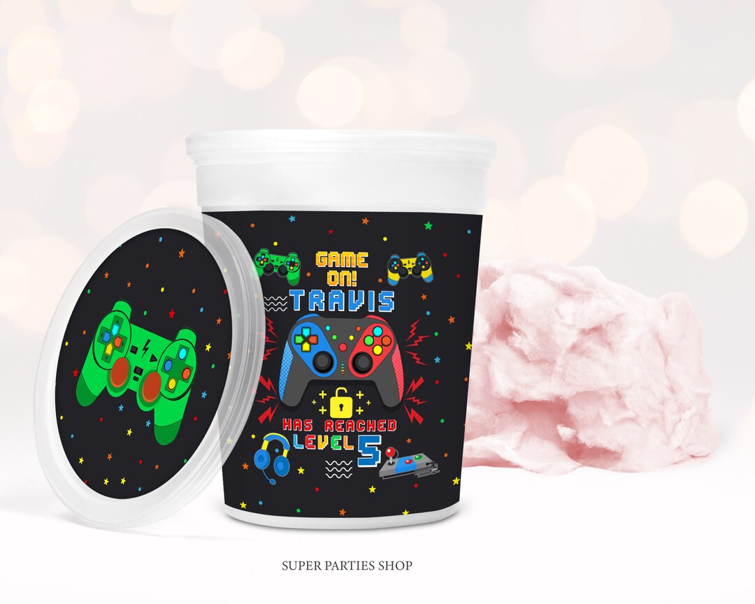 Gamer Cotton Candy Labels Printable, Custom Gamer Birthday, Video Game ...