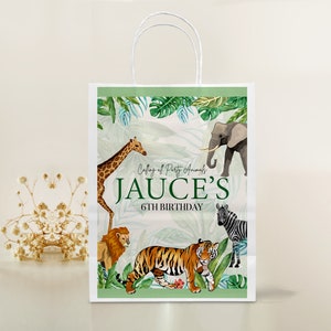 Jungle Gift Bags Label Printable , Snack Bag Safari ,wild Two, Label ...