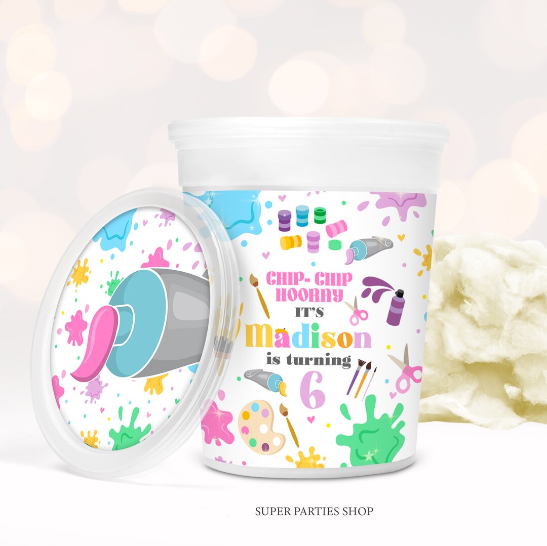Art Party Cotton Candy Label Printable, Snack Treat,art Birthday Party ...