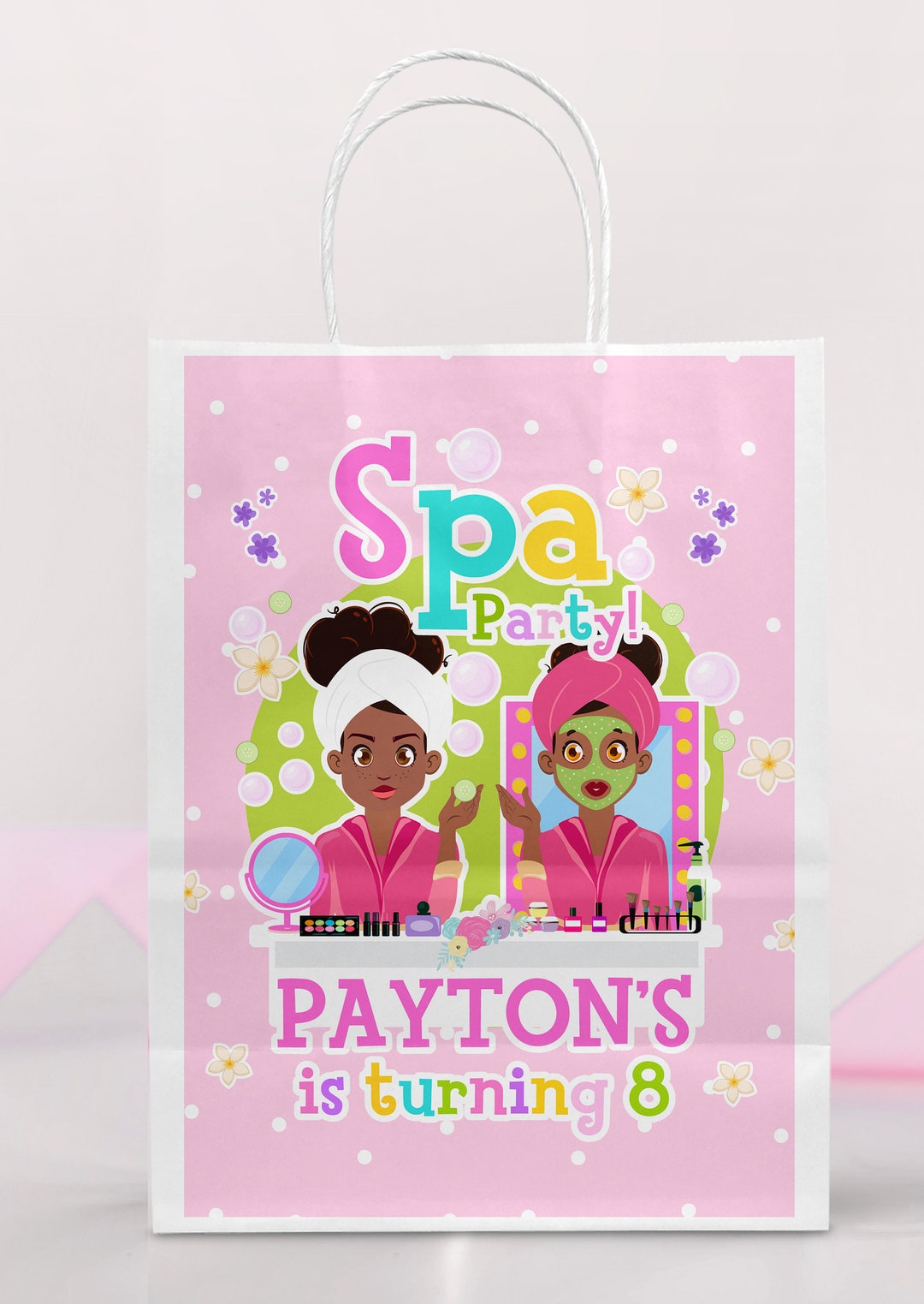 Spa Party Candy Bag Label Printable,spa Birthday, Girls Spa Day ...