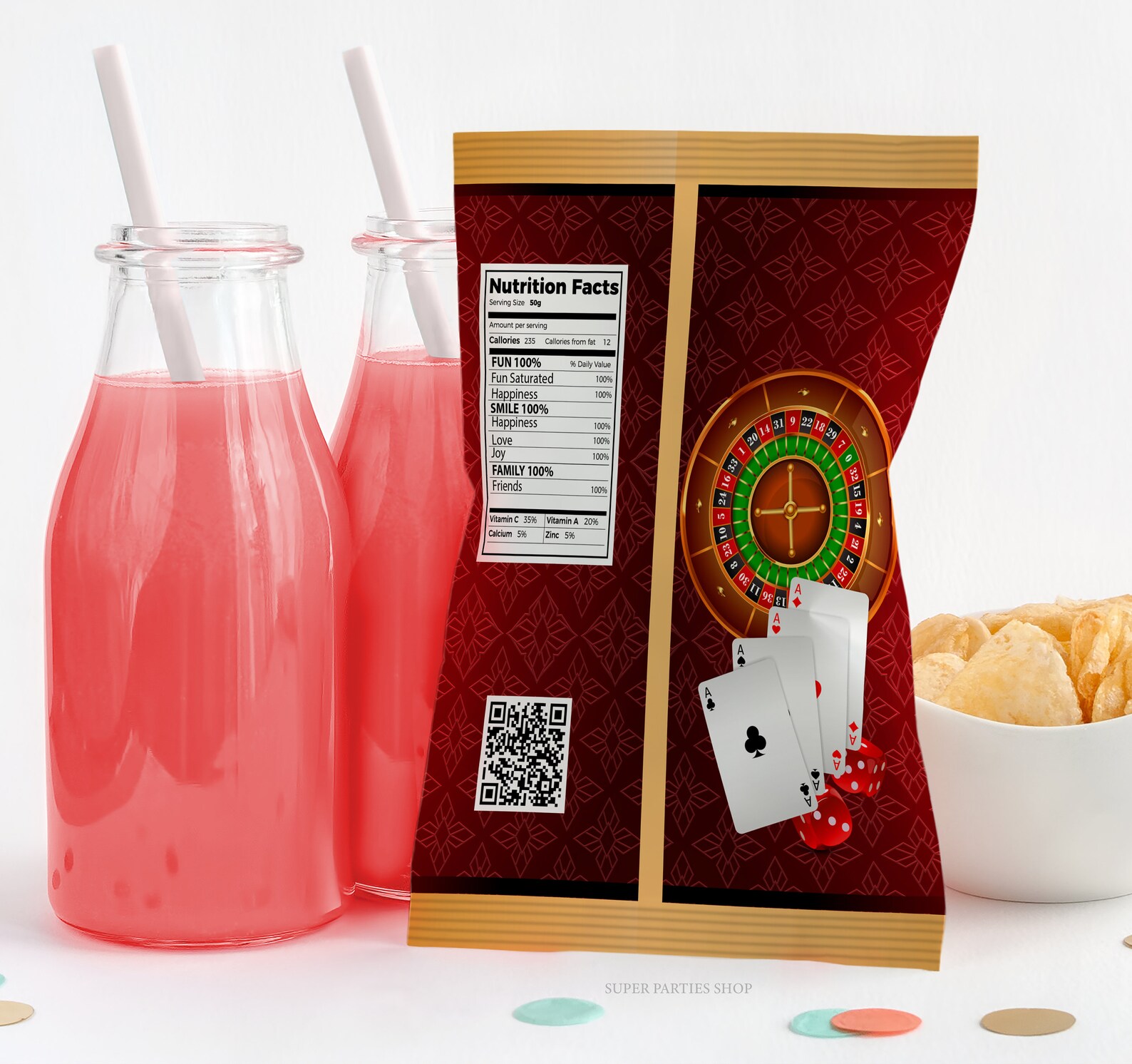 CASINO CHIP Bagcasino Potato Wrapper Las Vegas Casino - Etsy