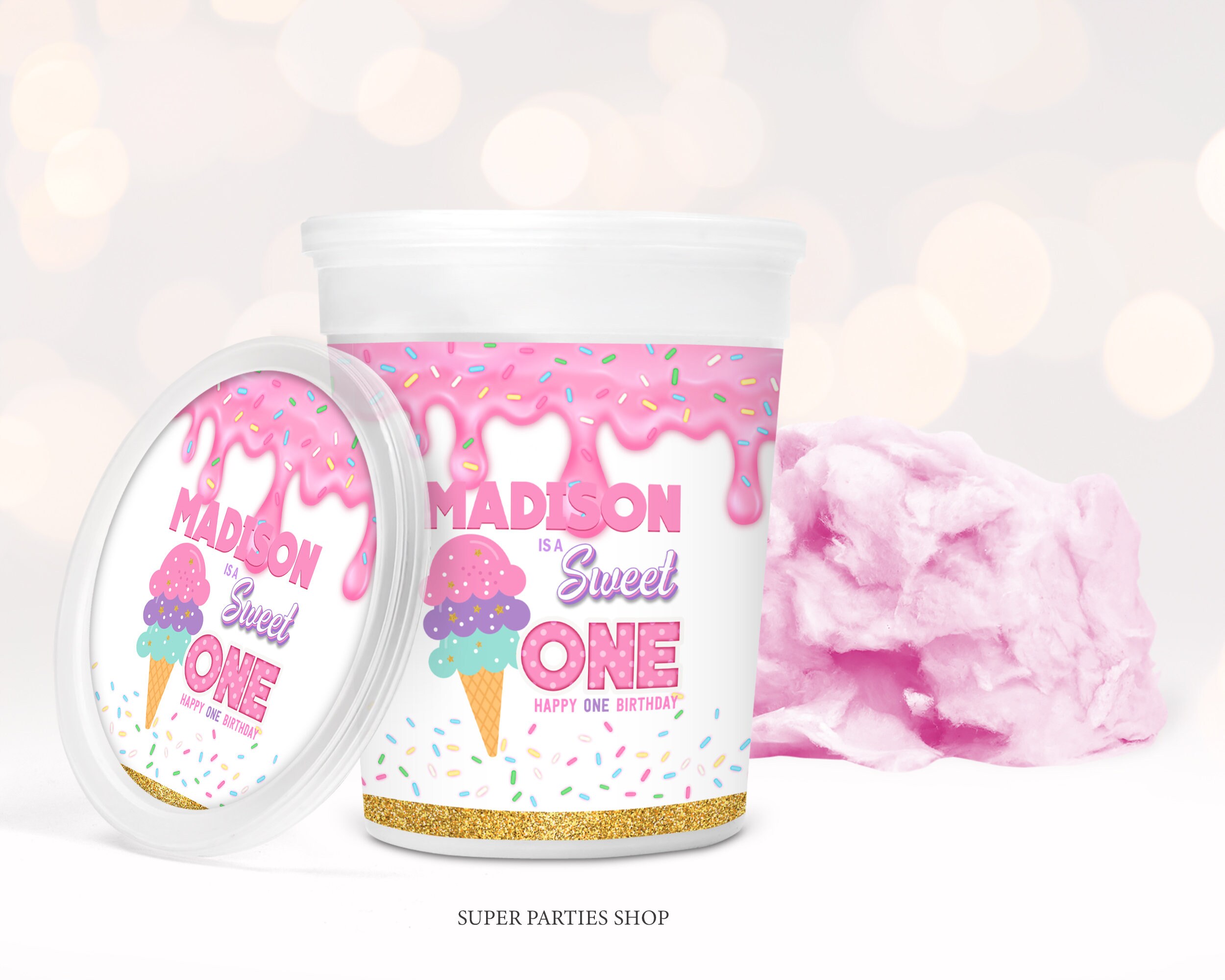 Ice Cream Cotton Candy LAbel Label Printable Snack Treat | Etsy