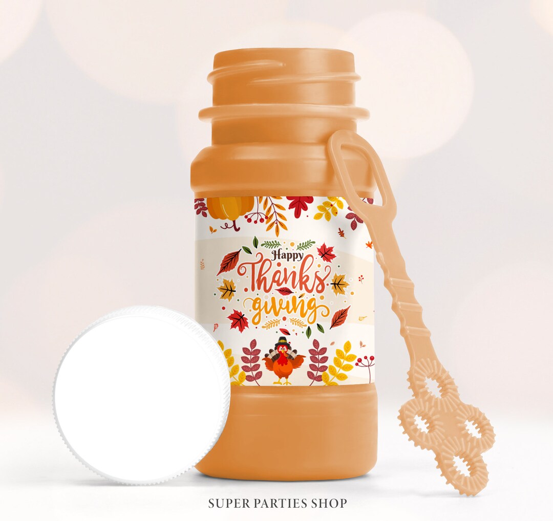 Thanksgiving Bubble Bottle Labels Printable INSTANT DOWNLOAD, Pumpkin ...