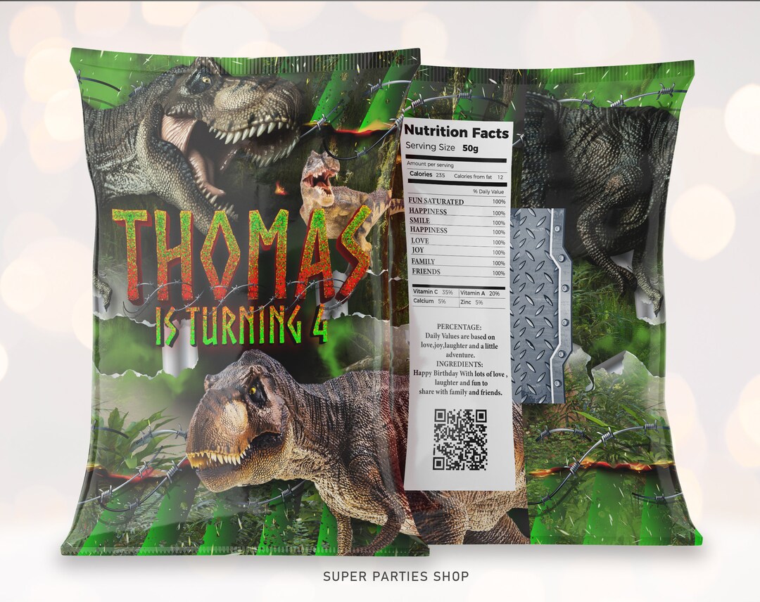 Dinosaur Chip Bags Printable ,dinosaur Party Labels,jurassic Party ...