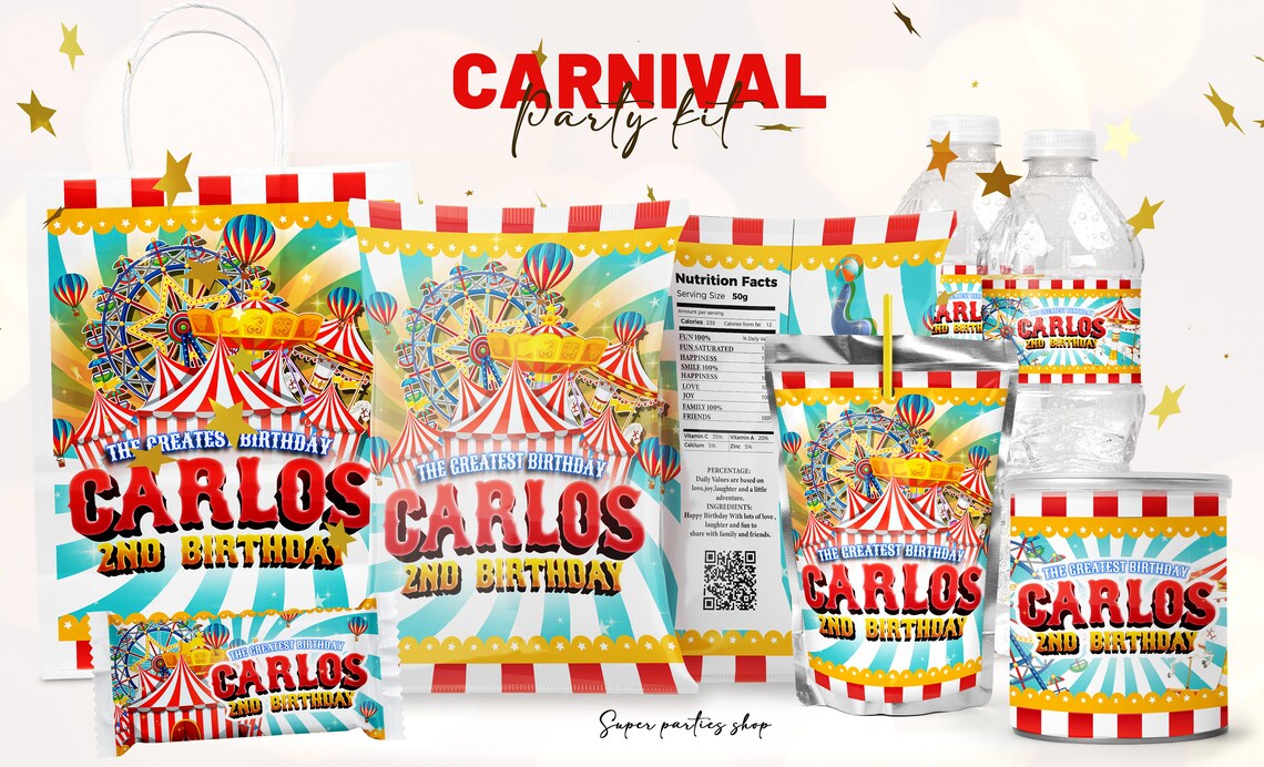 Circus Party Bundle Kit Printable Circus Tent Birthday Party - Etsy