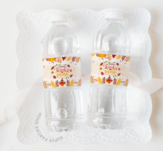 Thanksgiving Water Bottle Labels Printable INSTANT DOWNLOAD | Etsy