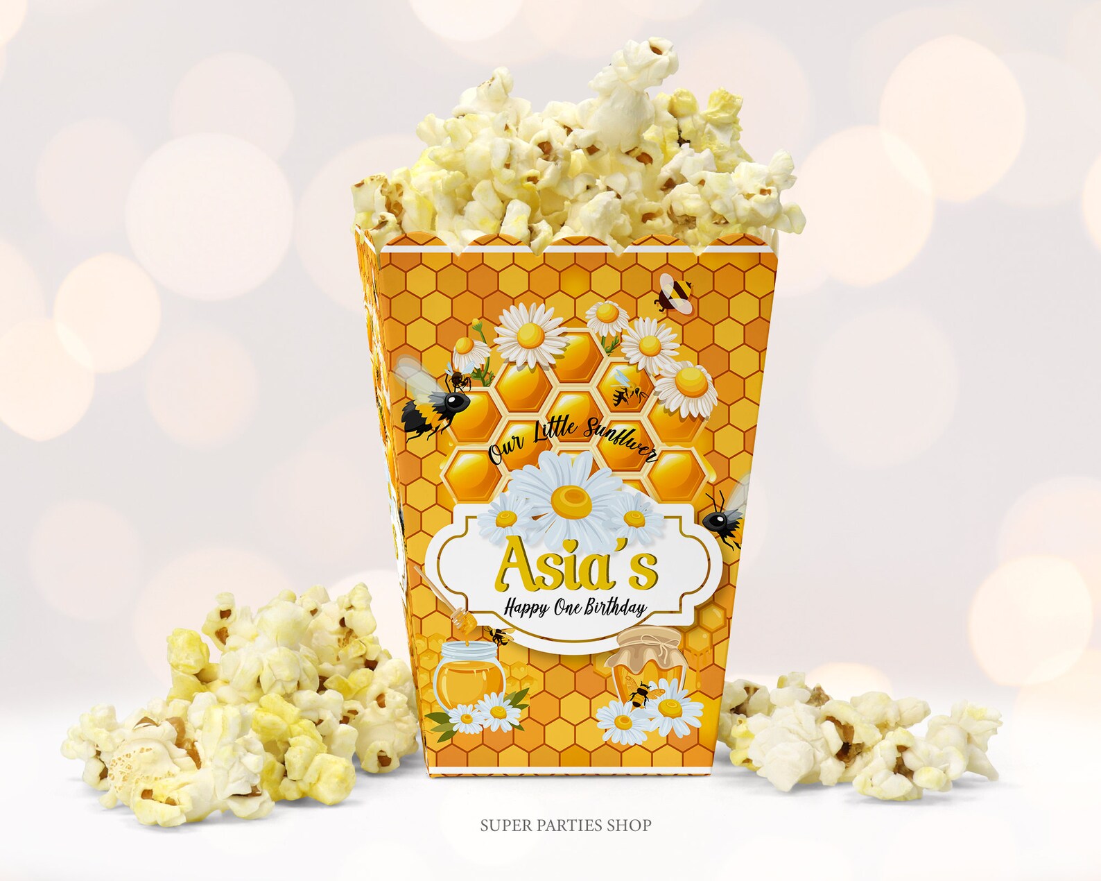 Honey Bee Popcorn Box Printable Chip Box Bumble Baby - Etsy