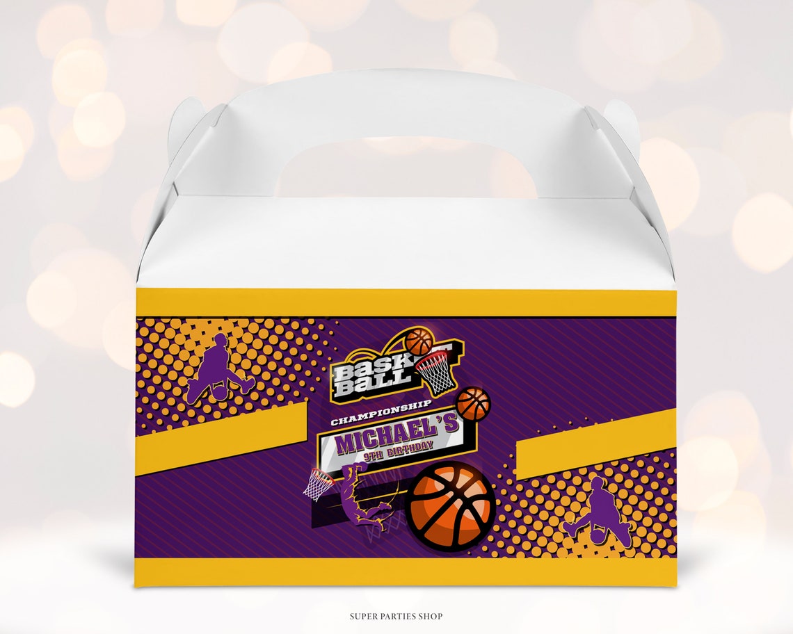 Basketball Gable Box Label PRINTABLE Treat Boxbasketball | Etsy