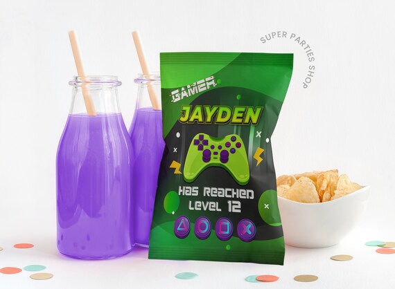 Gamer Chips Bags Printable Custom Chip Bags Gamer Birthday - Etsy