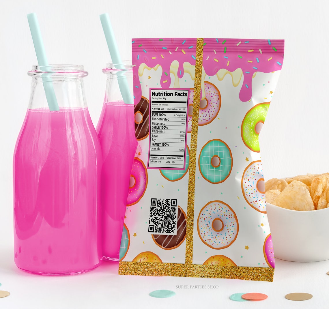 Sweet One Chip bag Donut Chip Bags Donut Party Favors | Etsy