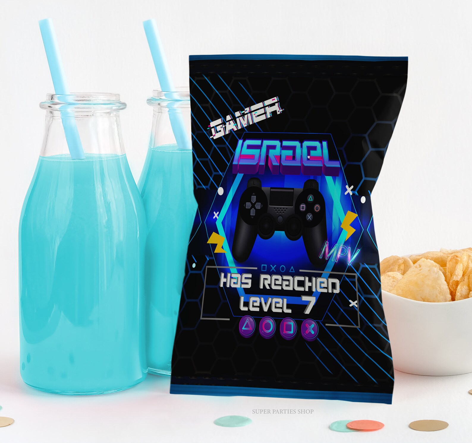 Gamer Chips Bags Printable Custom Chip Bags Gamer Birthday - Etsy