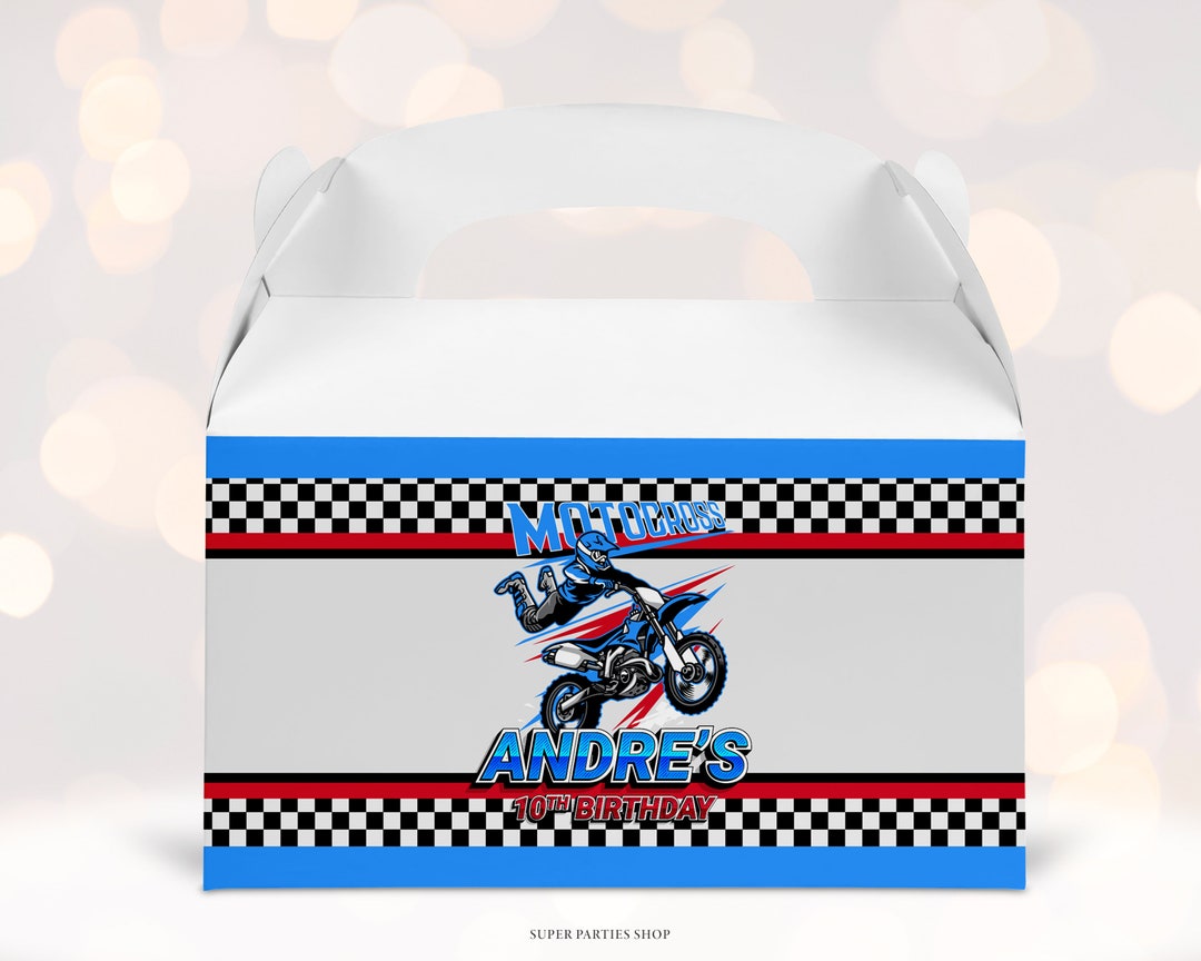 Motocross Gable Box Label Printable, Snack Treat, Roadster Birthday ...