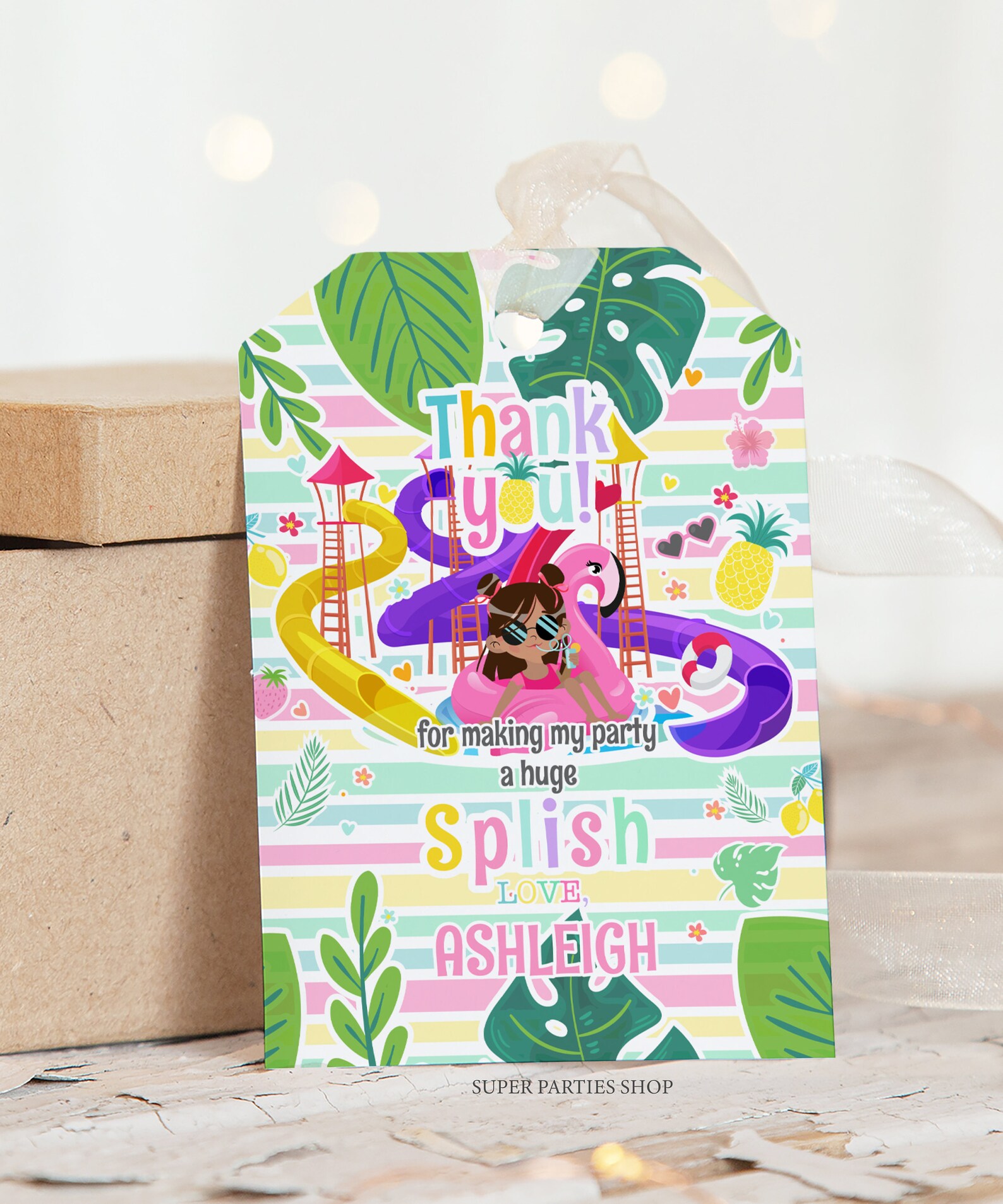 Pool Party Favor Tag Label Printable Pool Birthday Supplies - Etsy