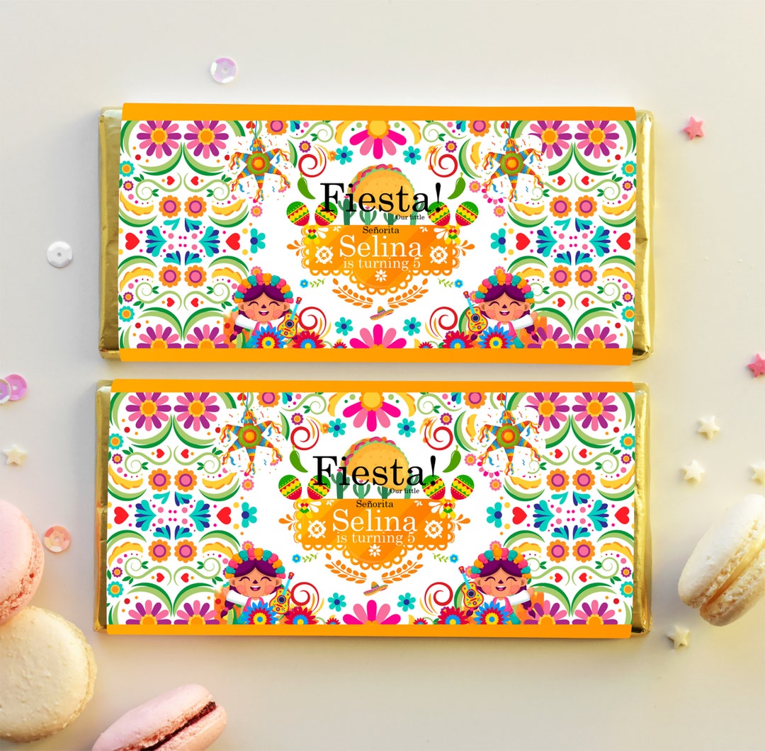 Fiesta Candy Bar LABEL Printable Fiesta Favors, Fiesta Wrapper, Fiesta ...